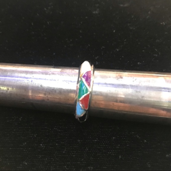 Jewelry | Zuni Sterling Silver Multicolor Inlay Ring | Poshmark